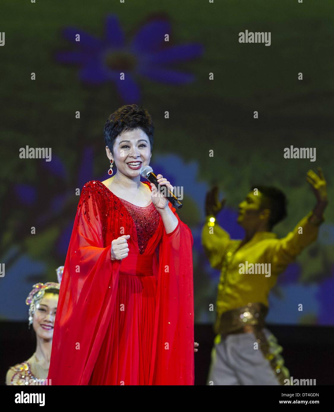 Los Angeles, California, USA. 7th Feb, 2014. Chinese singer Dong Wenhua ...