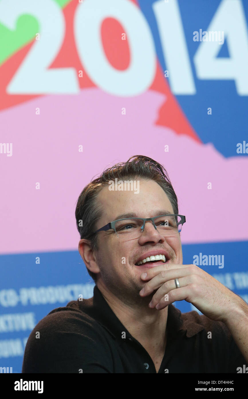 Berlin, Germany. 8th Feb, 2014. Actor Matt Damon attends a press ...