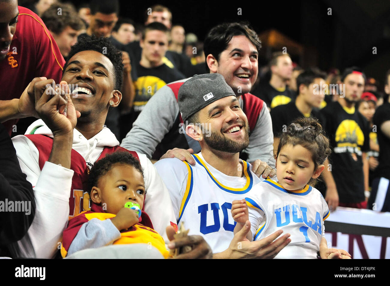 Los Angeles, CA, USA. 8th Feb, 2014. Former USC Trojans Nick Young and ...