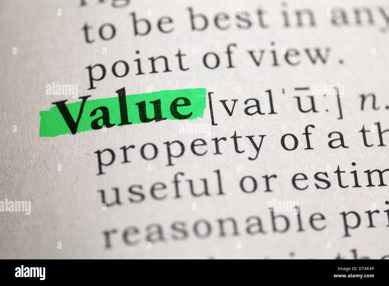 Value word hi-res stock photography and images - Alamy