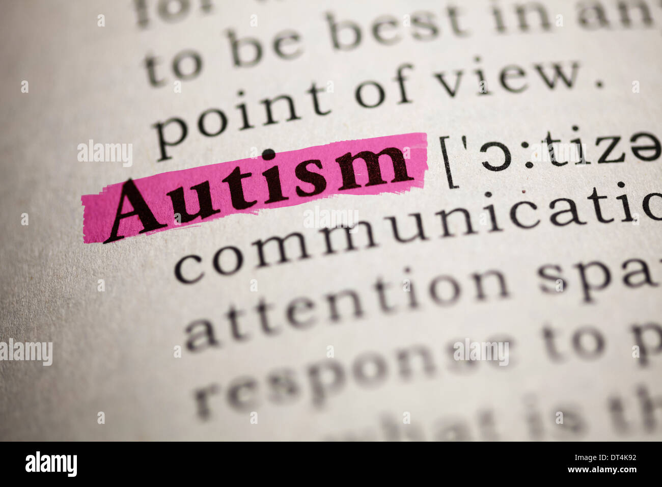 Fake Dictionary, Dictionary definition of the word autism Stock Photo ...