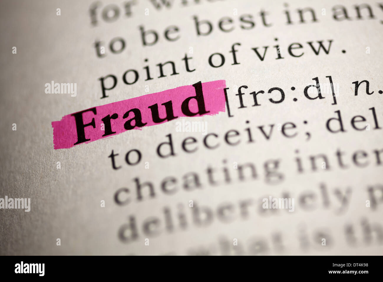 Fake Dictionary, Dictionary definition of the word Fraud Stock Photo ...