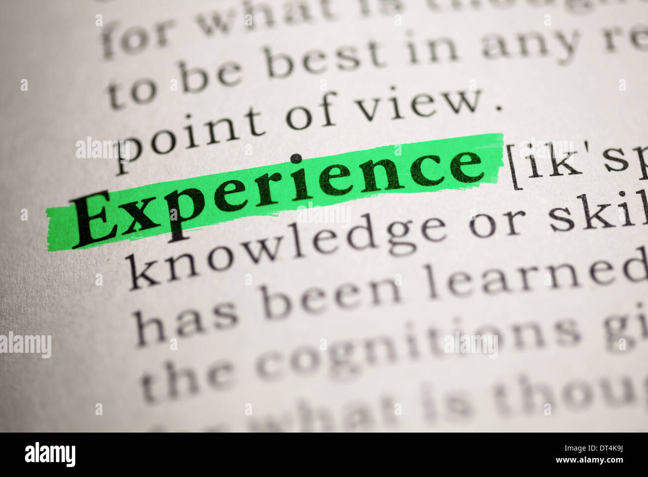 Fake Dictionary, Dictionary definition of the word Experience Stock ...