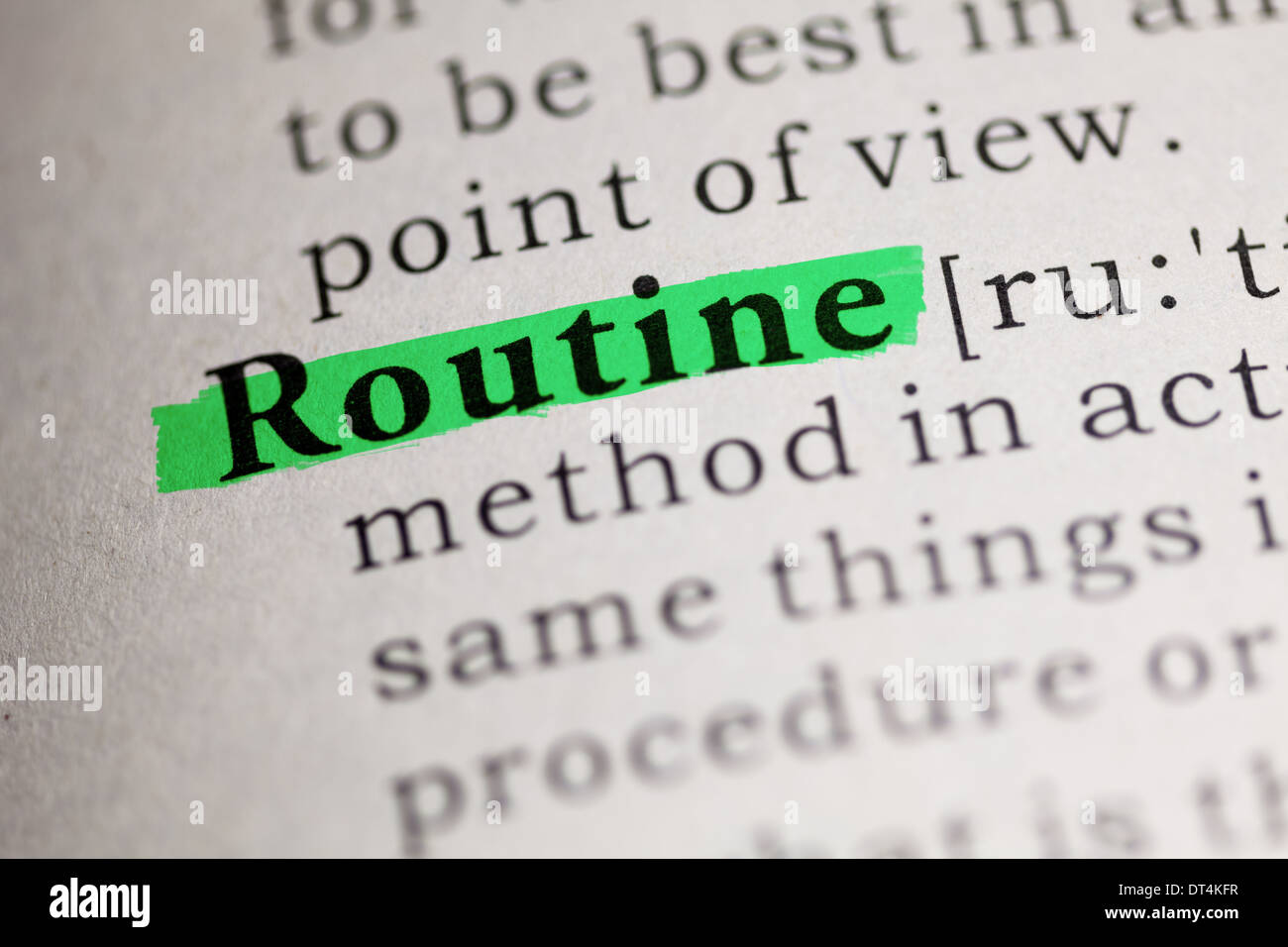 Fake Dictionary Dictionary Definition Of The Word Routine Stock Photo Fake Dictionary Dictionary Definition Of The Word Routine Stock Photo