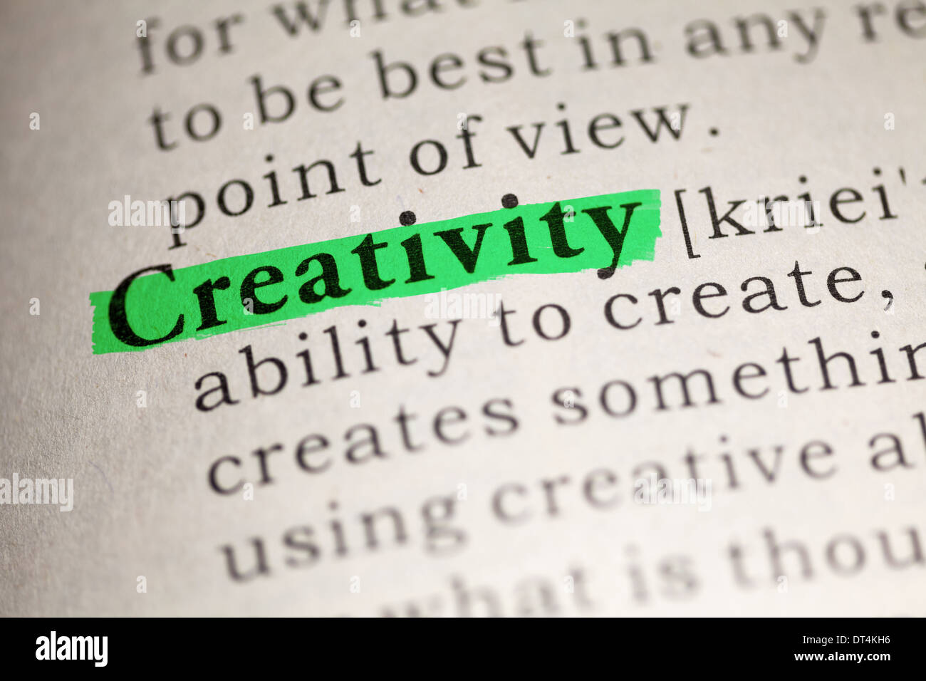 Fake Dictionary, Dictionary definition of the word Creativity Stock ...