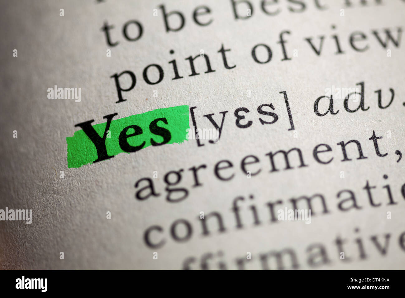 Word yes hi-res stock photography and images - Alamy