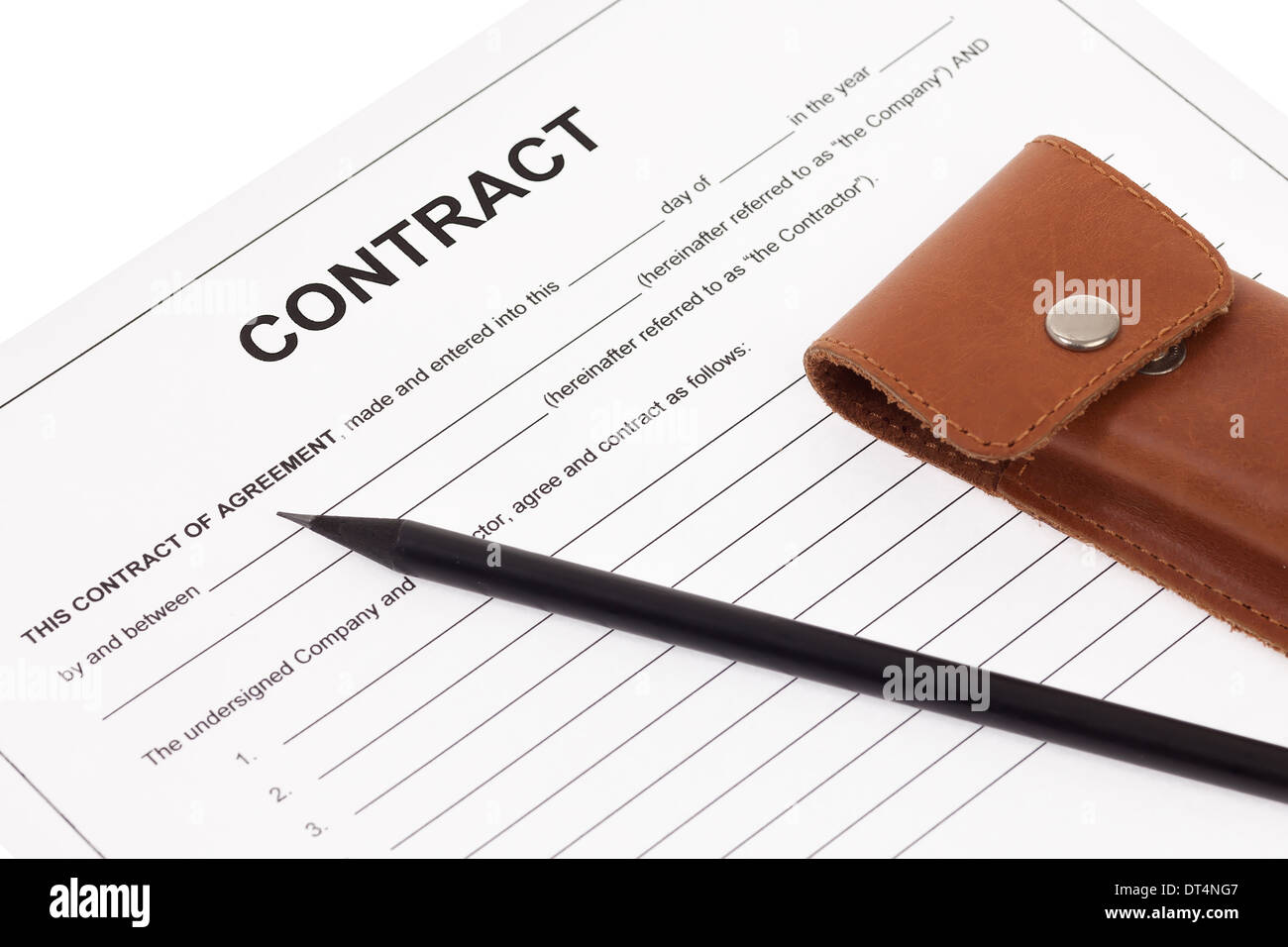 Business contract on white background Stock Photo - Alamy