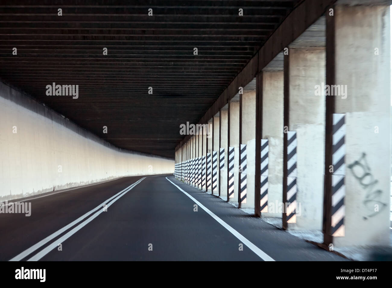 highway tunnel perspective view with motion effect Stock Photo - Alamy
