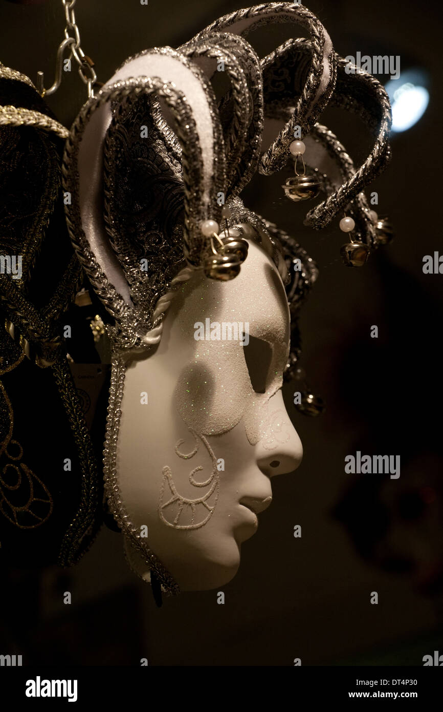 Venetian mask on face profile hi-res stock photography and images - Alamy