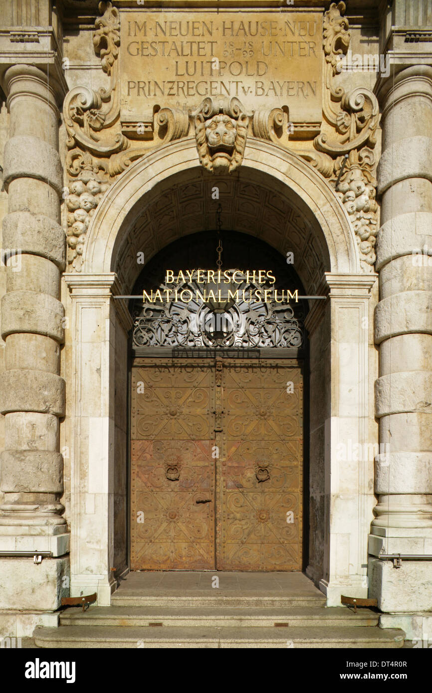 Entrance to the Bayerisches Nationalmuseum or Bavarian National Museum, Munich, Germany Stock ...