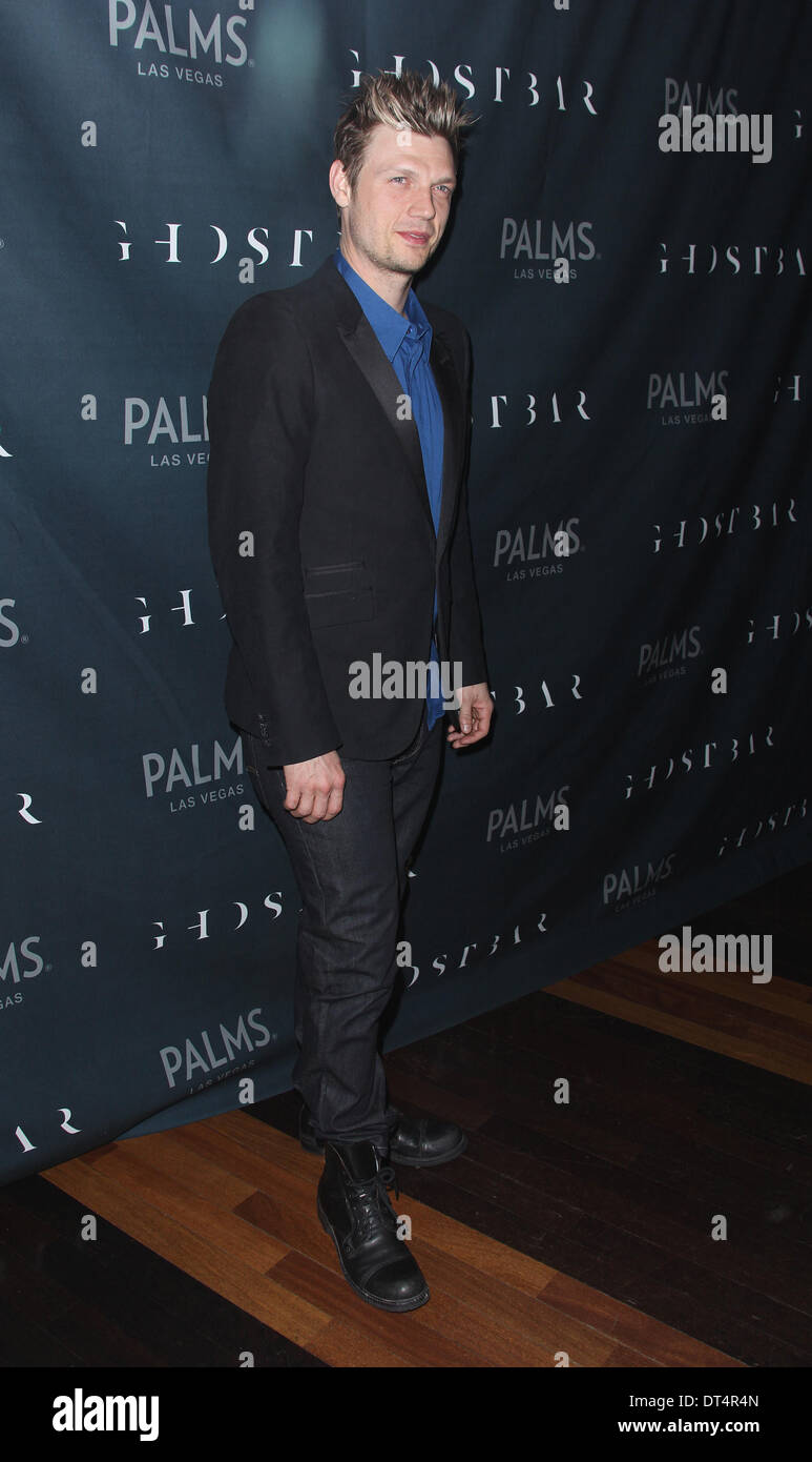 Las Vegas, Nevada, USA. 8th Feb, 2014. Singer Nick Carter celebrates ...