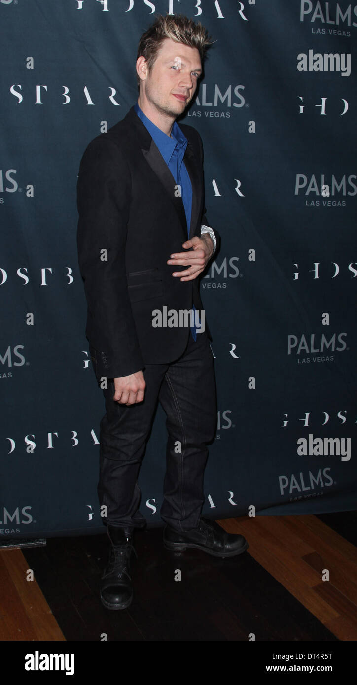 Las Vegas, Nevada, USA. 8th Feb, 2014. Singer Nick Carter celebrates ...
