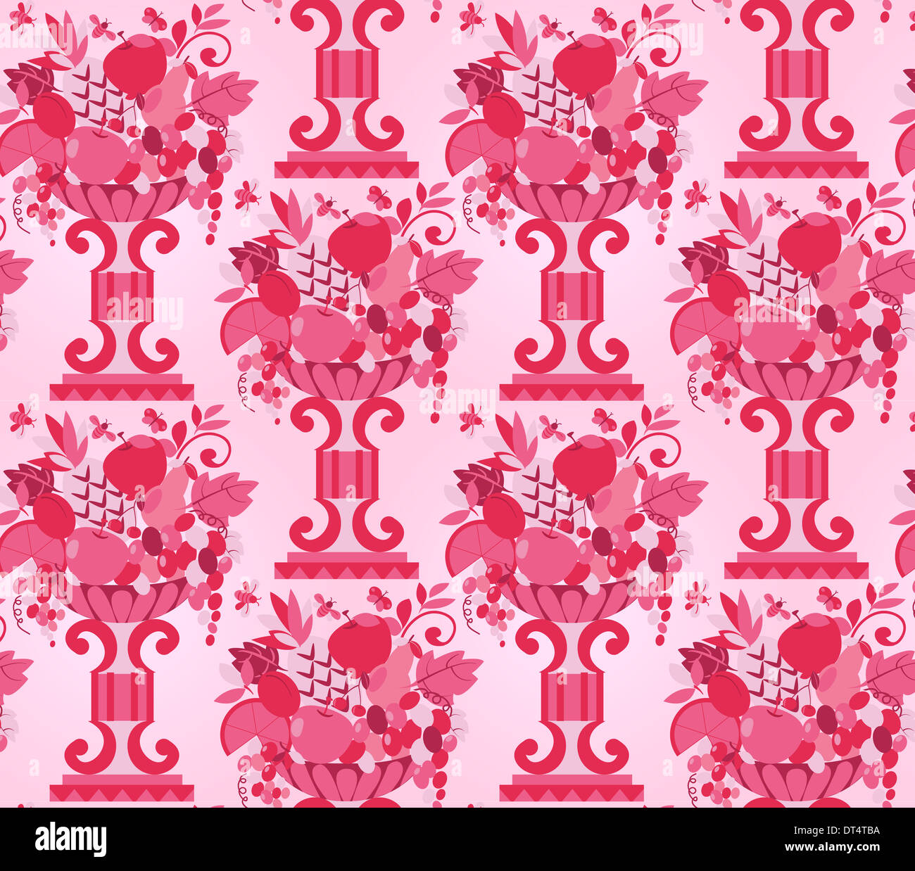 Vase pink fruits seamless (wallpaper).Vector illustration Stock Photo ...