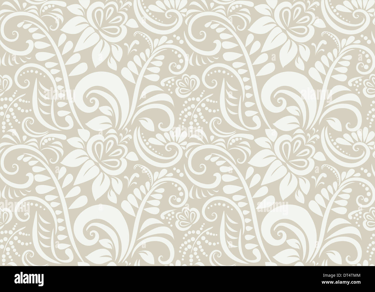 Retro floral wallpaper. Seamless. Vector illustration Stock Photo - Alamy
