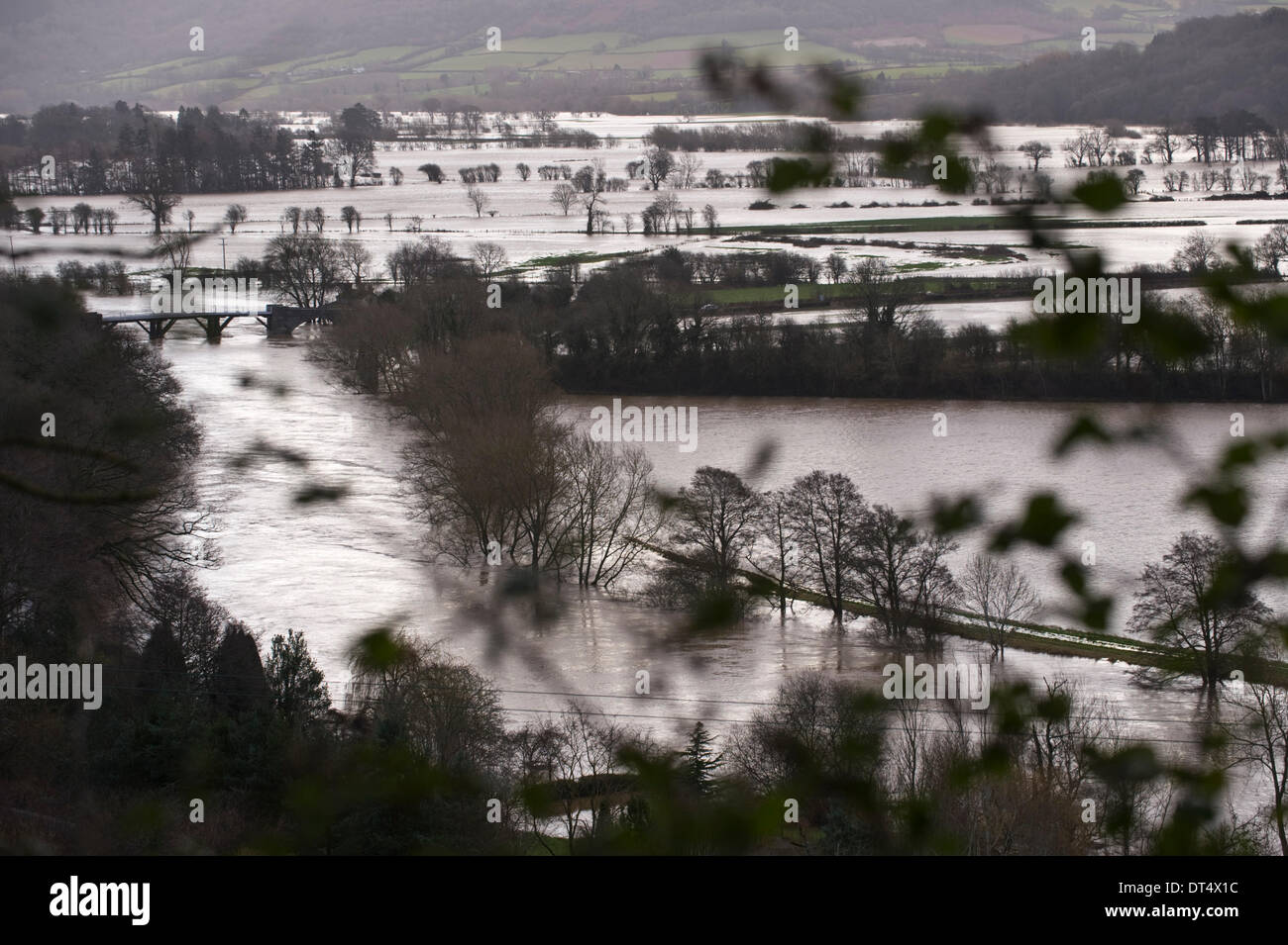 Whitney-on-Wye, Herefordshire, England, UK. 9th Feb, 2014. River Wye ...