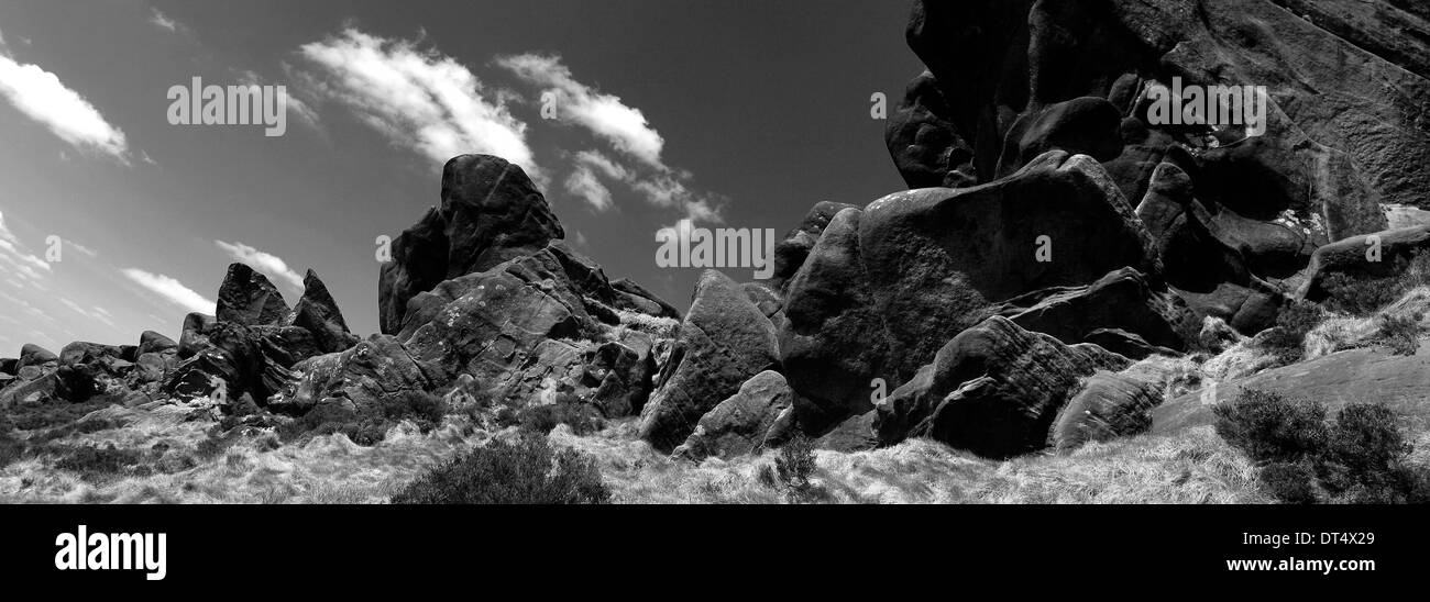 Summer view over the rock formations of the Ramshaw Rocks ...