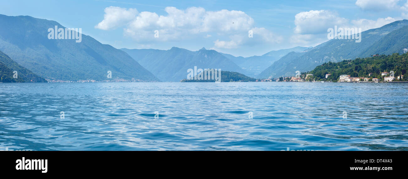 Lake Como (Italy) summer view from ship board Stock Photo - Alamy