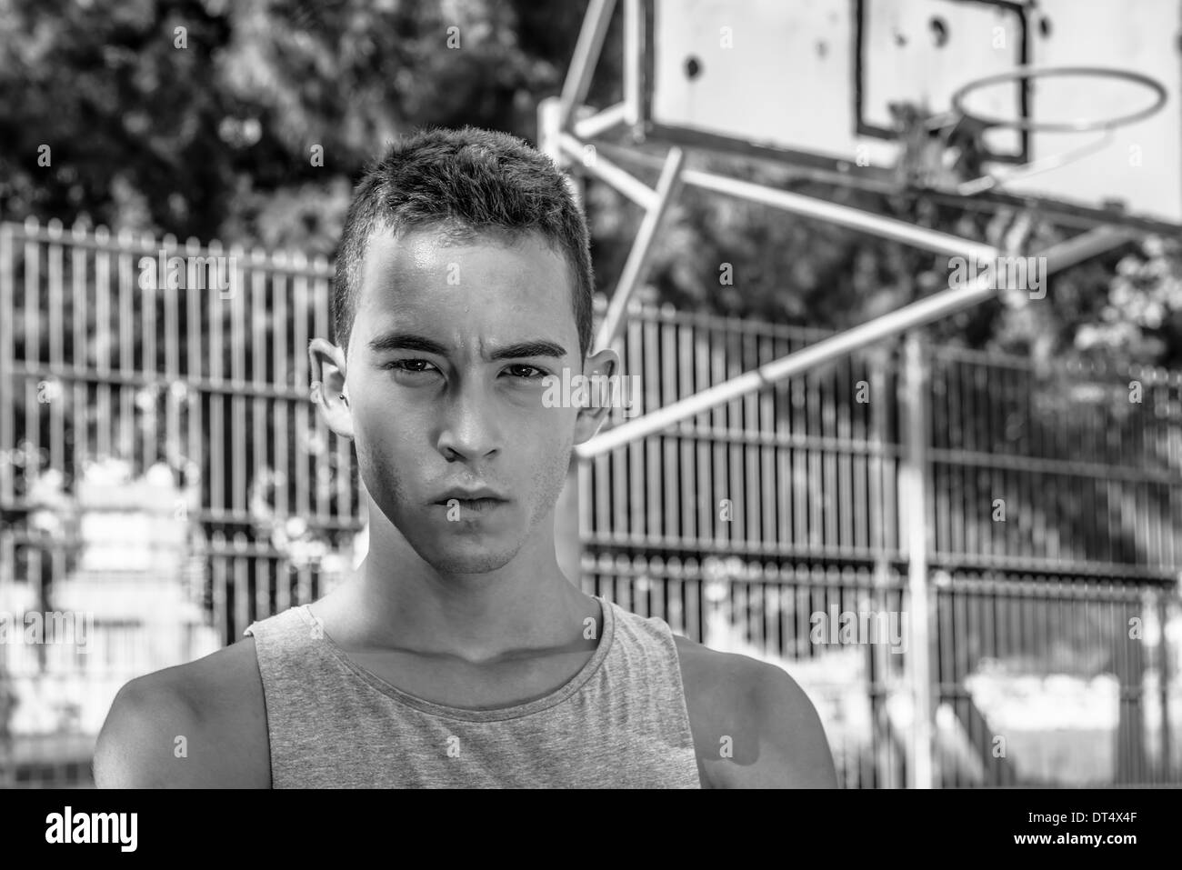 Young man playing basketball outdoor Stock Photo - Alamy