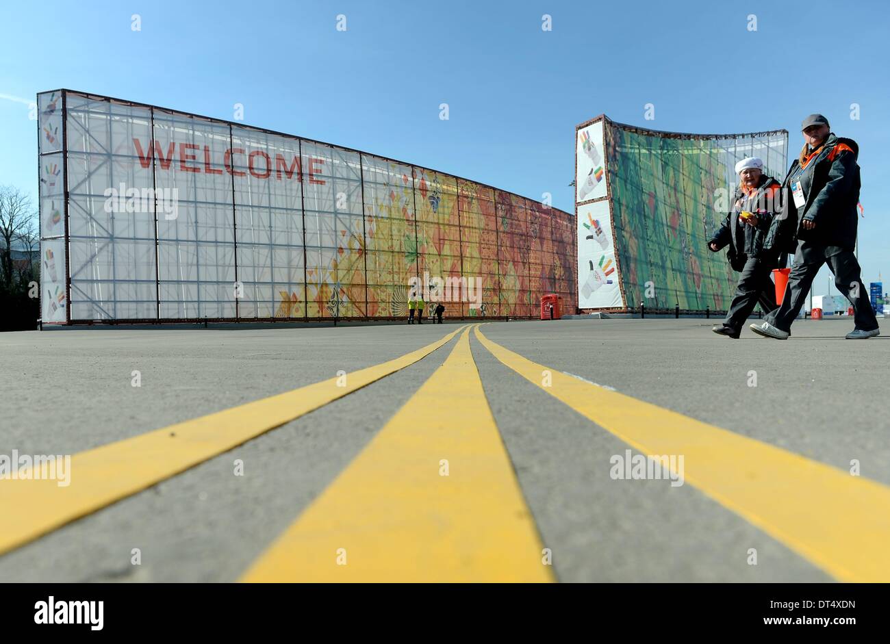 A big wall in the olympic park at the Sochi 2014 Olympic Games, Sochi ...
