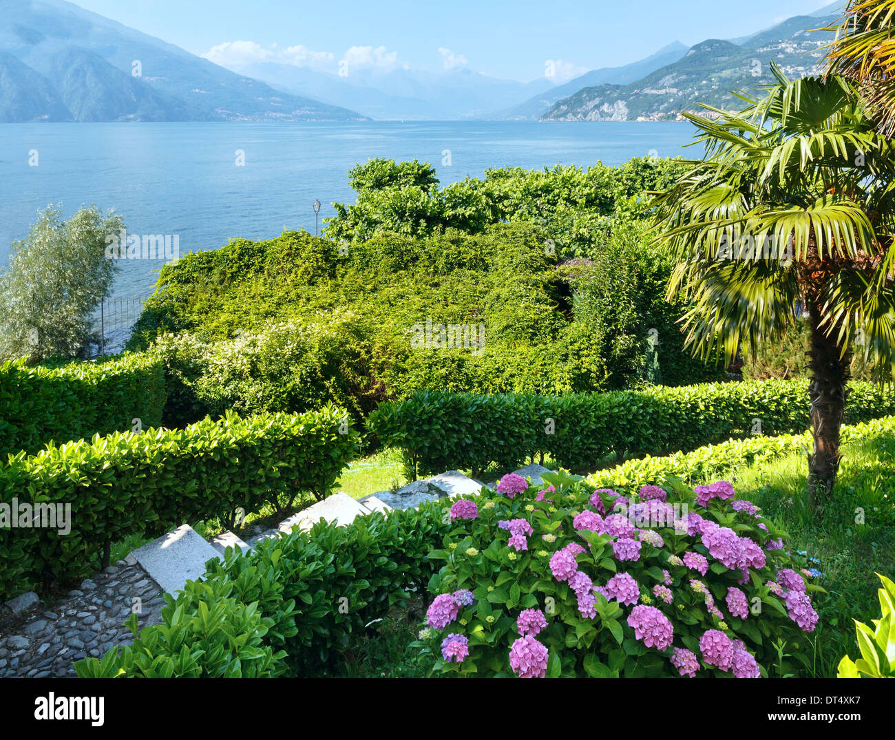 Lake Como (Italy) summer coast view from shore Stock Photo - Alamy