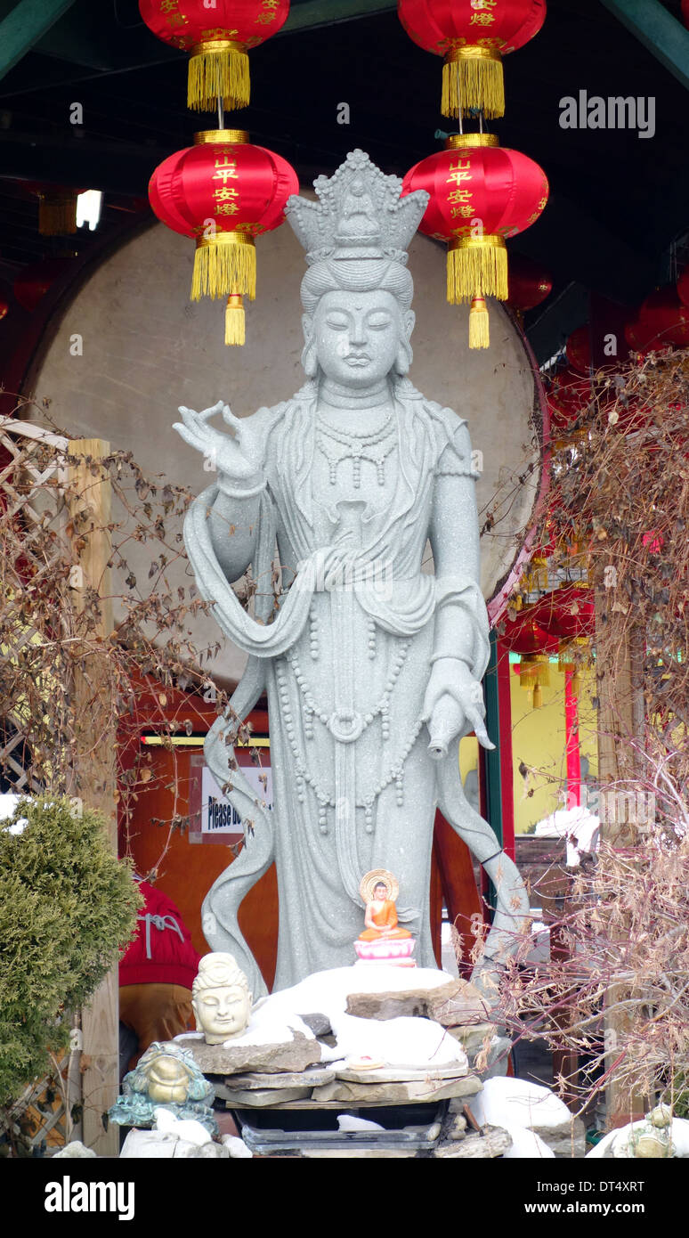 Buddhist statue in a Chinese buddhist temple outside Toronto, Canada ...