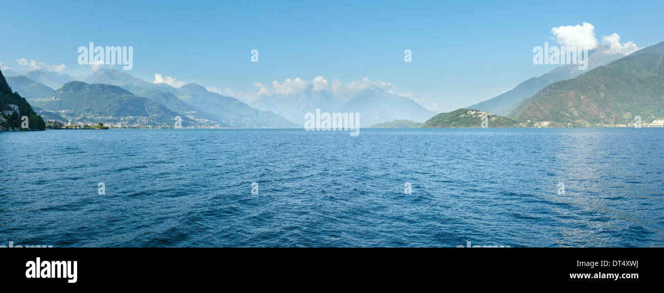 Lake Como (Italy) summer view from ship board Stock Photo - Alamy