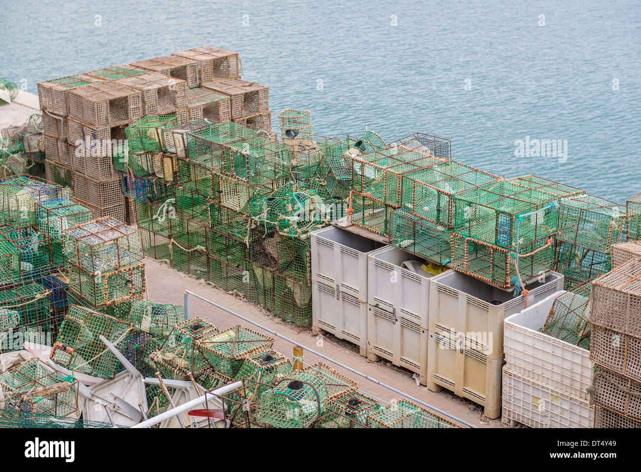 Fishing traps in a port of Galicia, Spain Stock Photo - Alamy