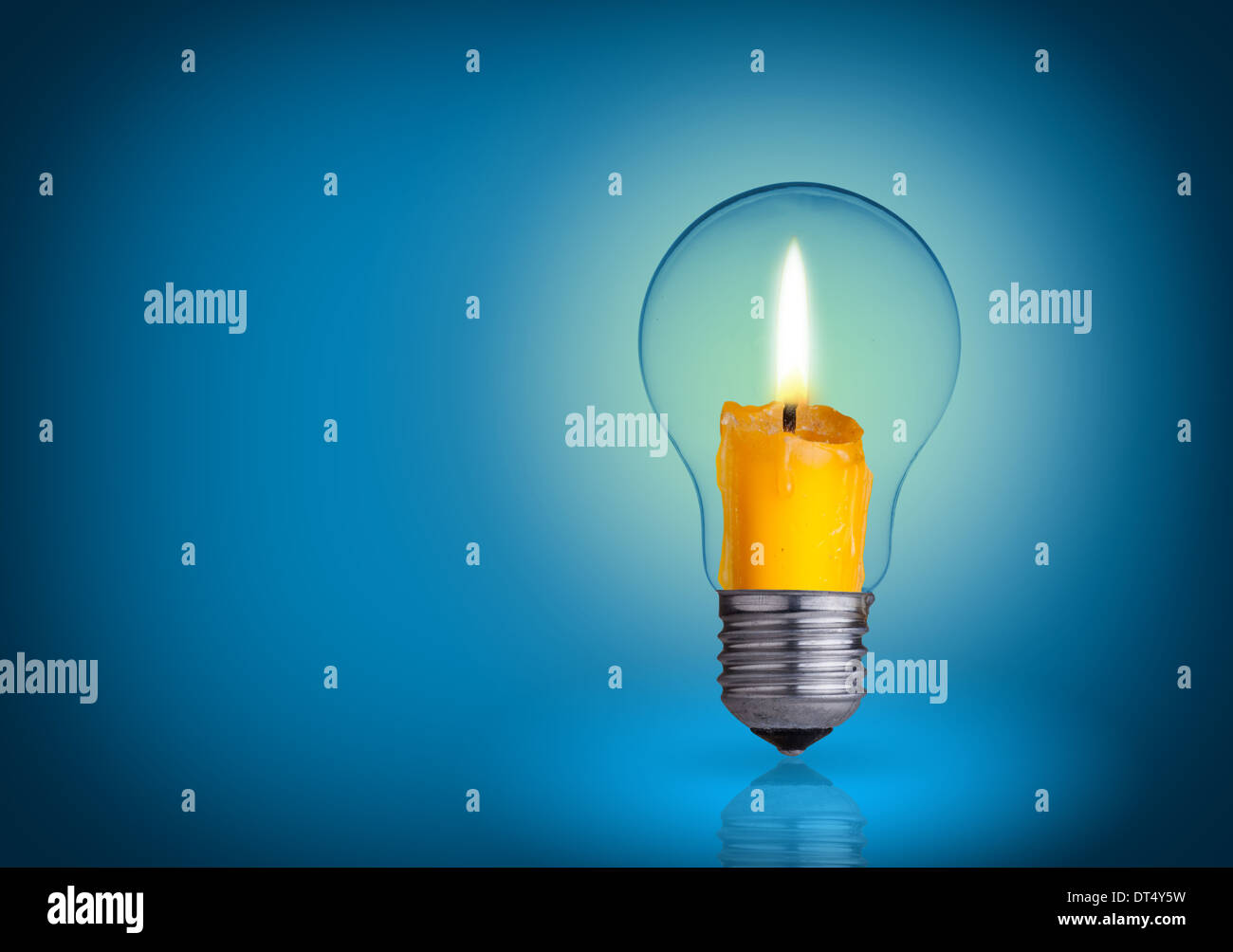 candle into lighting bulb Stock Photo - Alamy