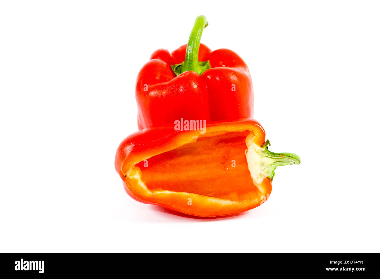 Fresh Red Capsicum on white background Stock Photo - Alamy