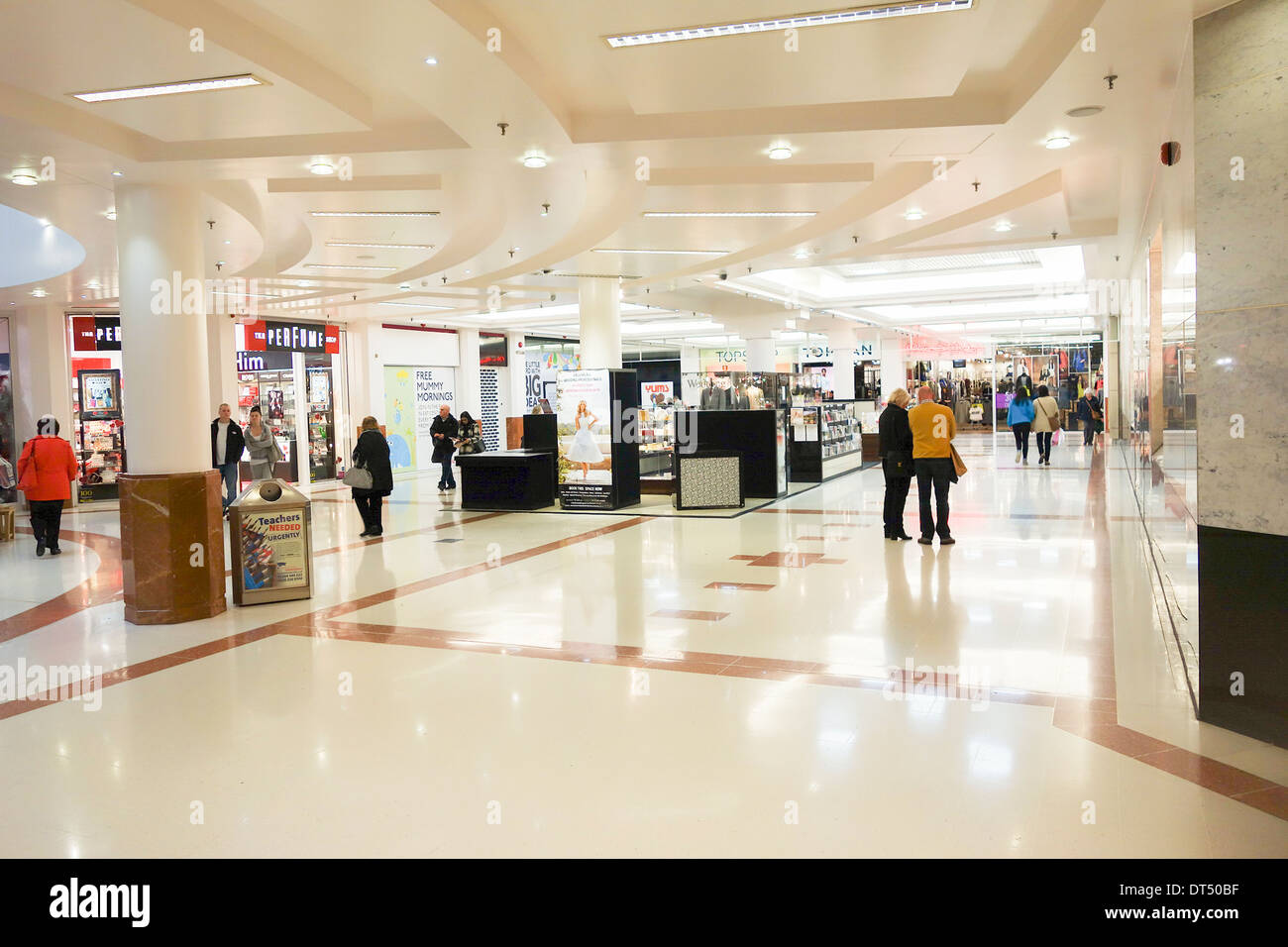 Inside the Westfield Merryhill shopping centre in the West Midlands UK ...