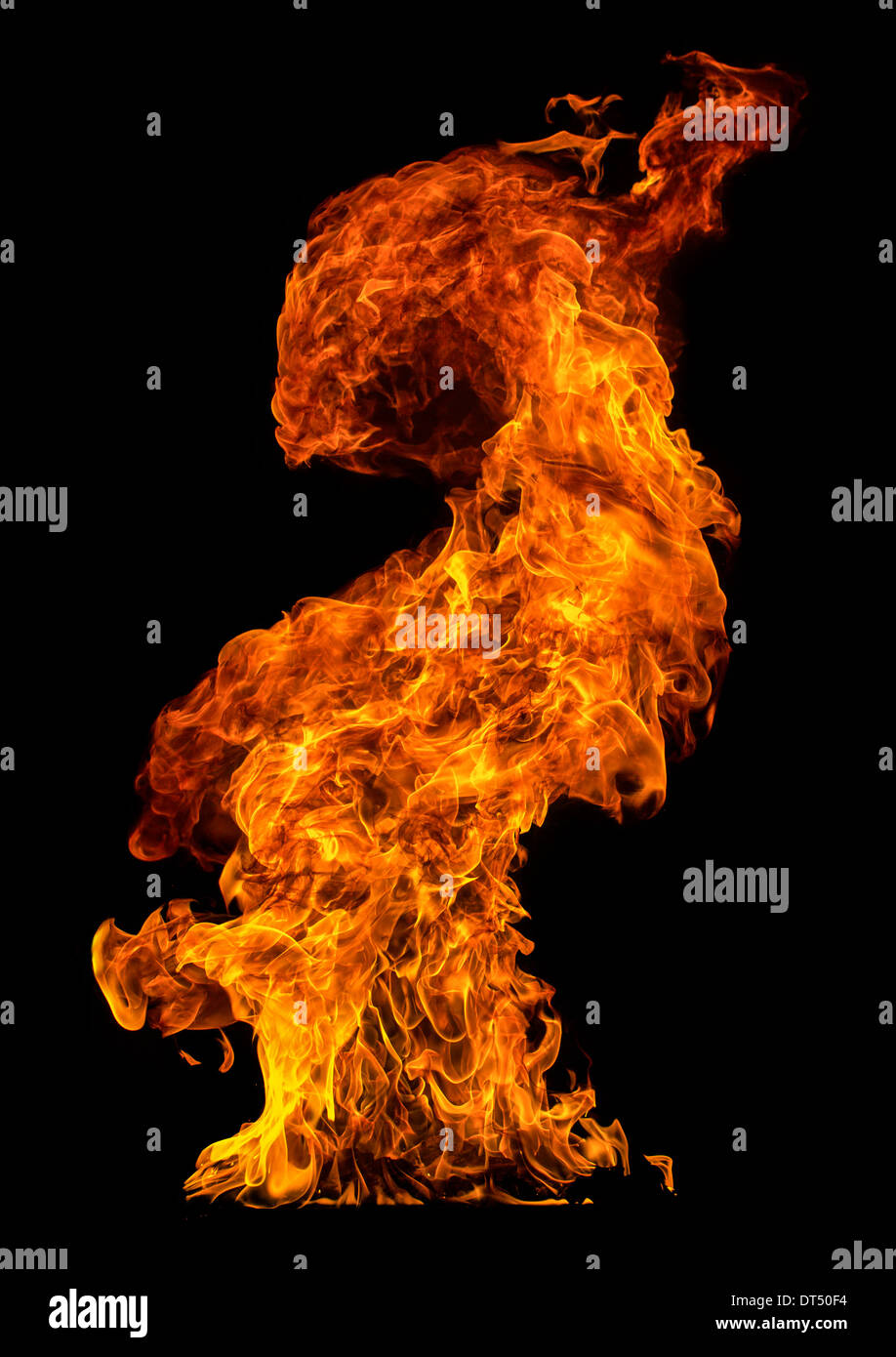 Fire isolated on black background Stock Photo - Alamy