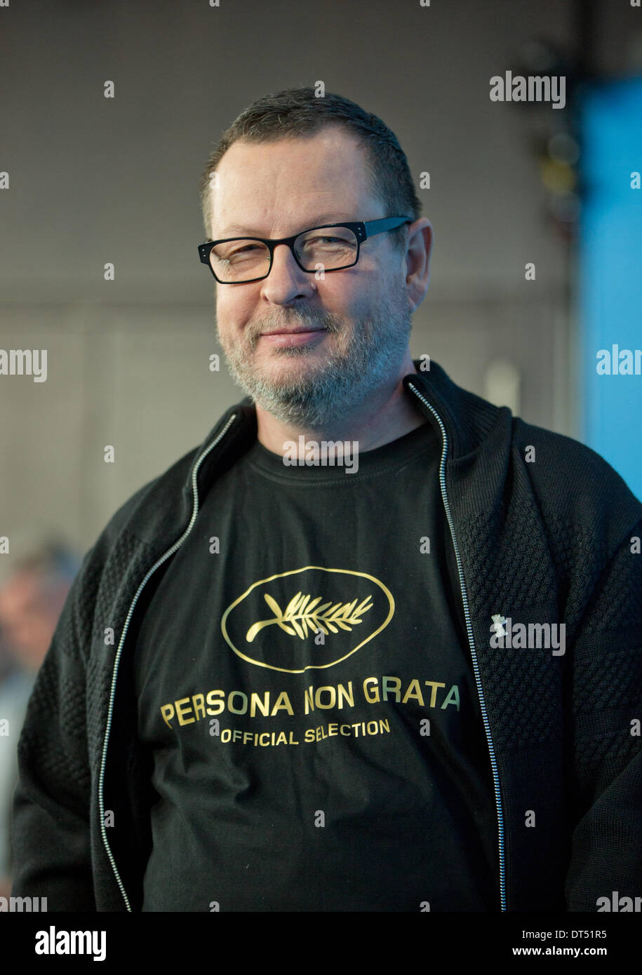 Berlin, Germany. 09th Feb, 2014. Danish director Lars von Trier poses ...