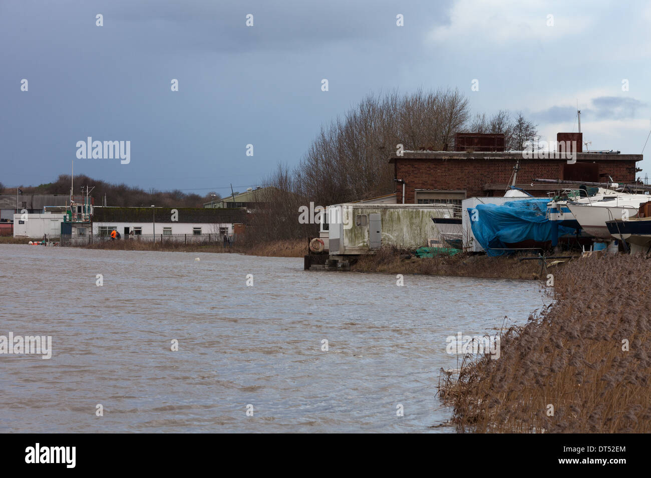 High water levels on the River Mersey in Cheshire after heavy rainfall ...