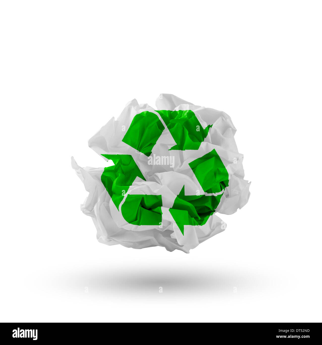 crumpled paper with recycling symbol Stock Photo - Alamy
