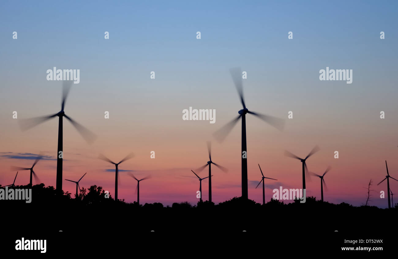 Turbine electricity sunset hi-res stock photography and images - Alamy