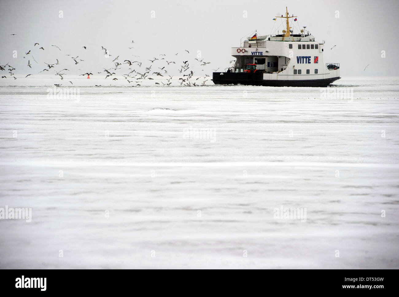 Hiddensee Island, Germany. 28th Jan, 2014. Ferry "Vitte" sails from ...