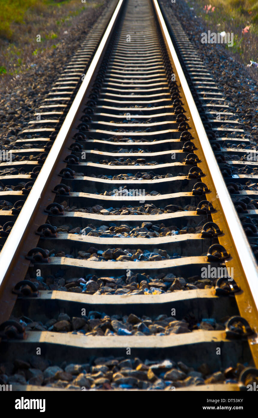 railroad for train way Stock Photo - Alamy