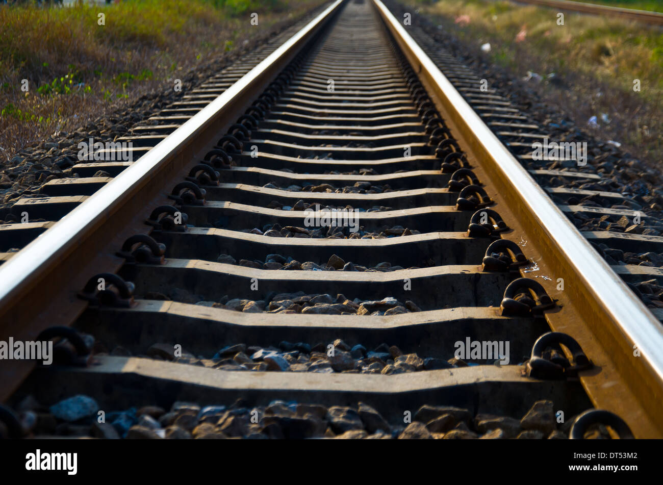 railroad for train way Stock Photo - Alamy
