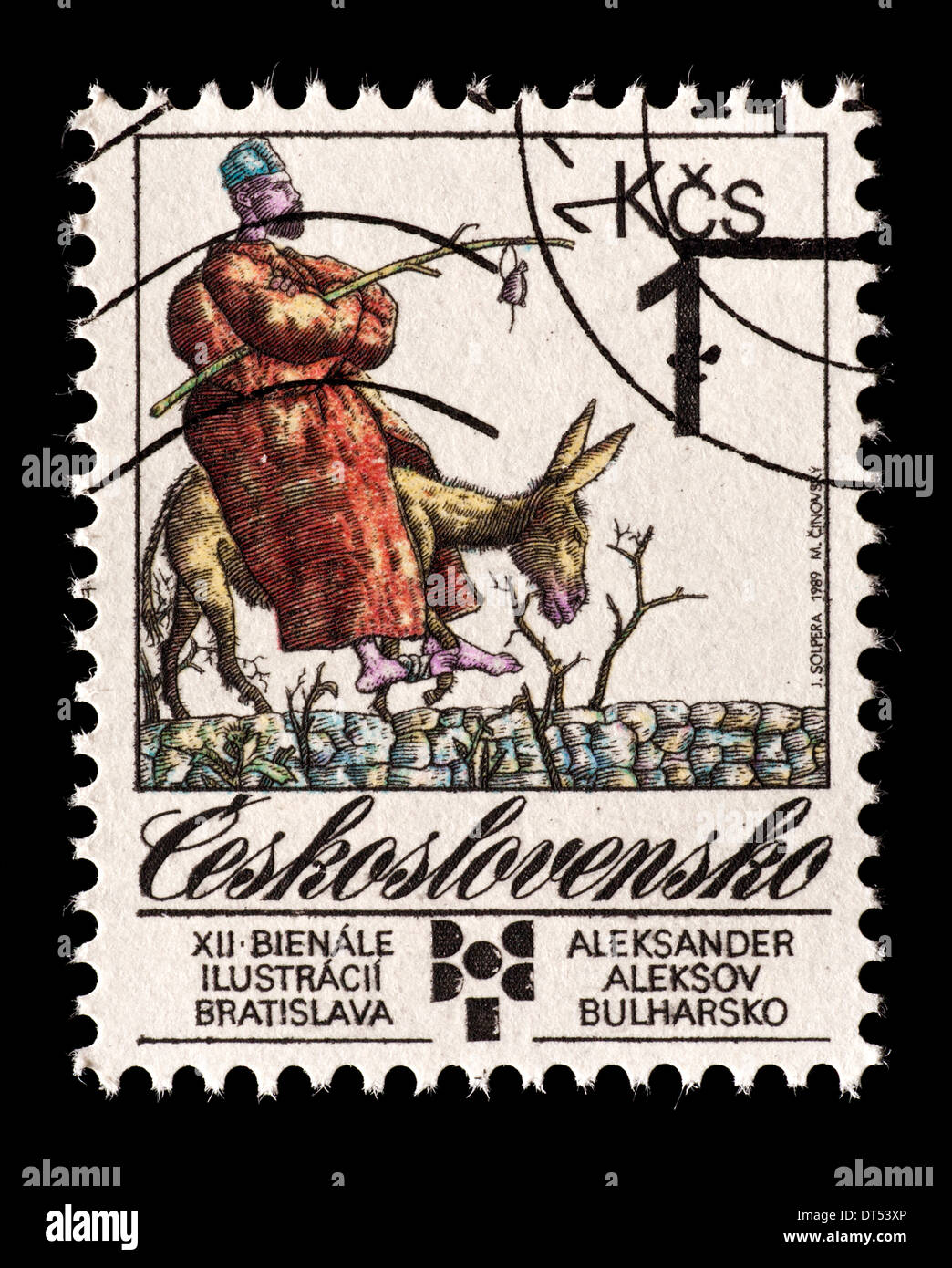 Postage stamp from Czechoslovakia depicting an illustration by ...