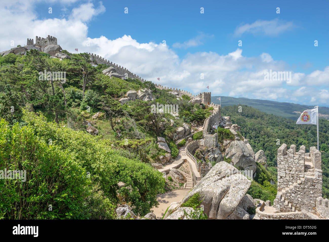 View of the Moors Castle in Sintra, Portugal Stock Photo - Alamy