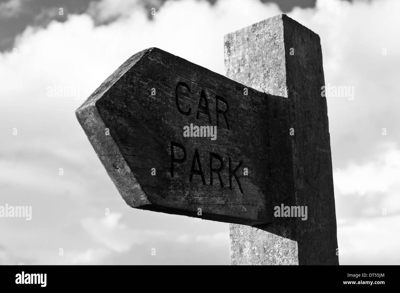 Car Park Sign Post Stock Photo - Alamy