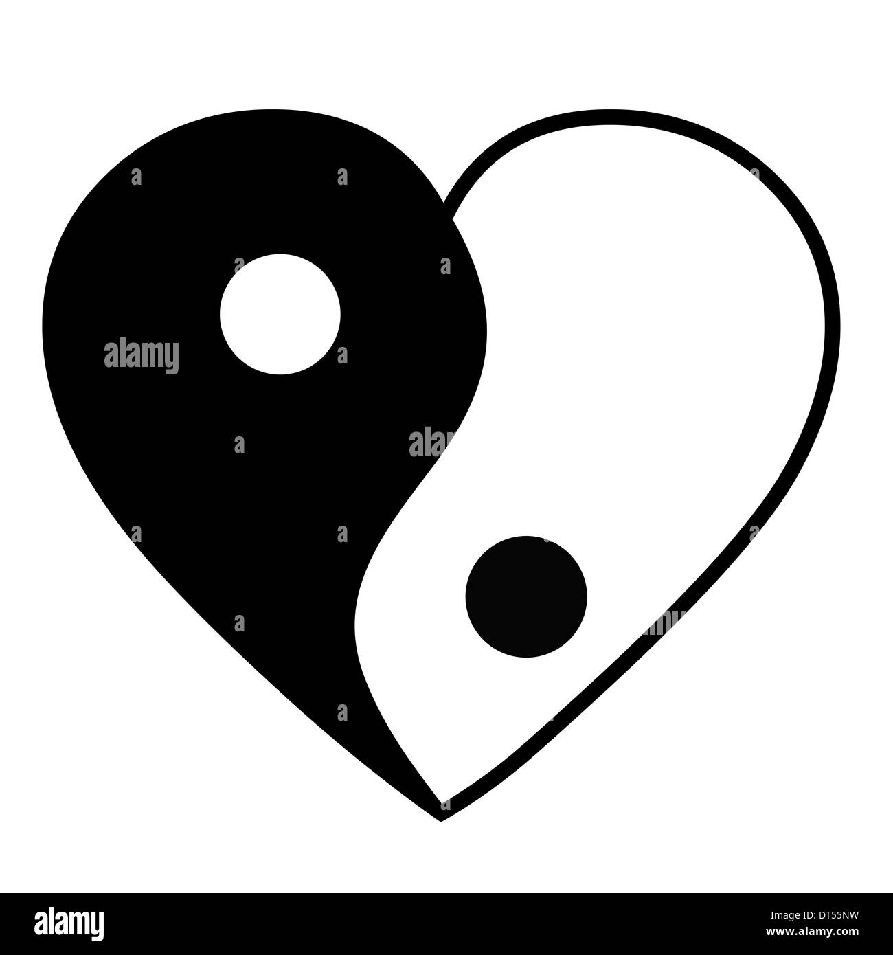 Yin yang heart Stock Photo - Alamy