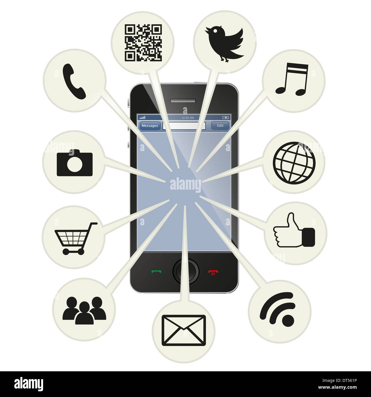 Social smart phone Stock Photo - Alamy