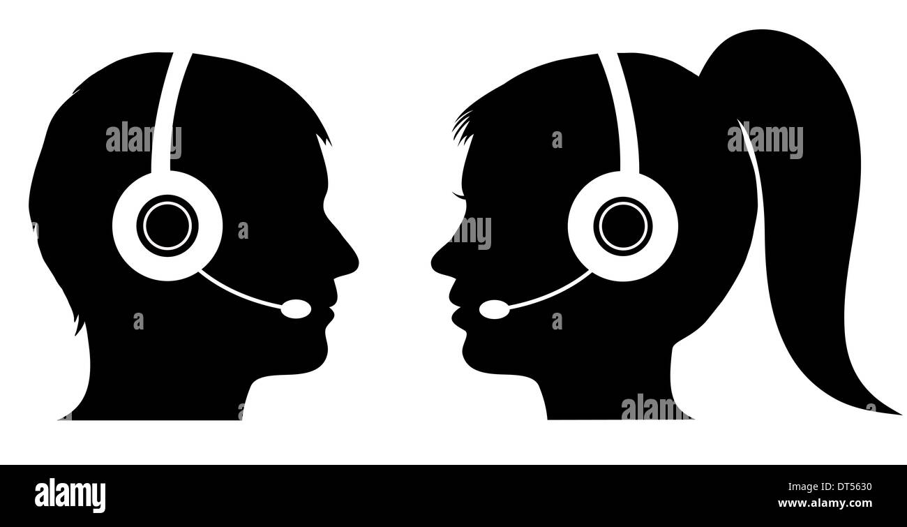 Female operator call center Black and White Stock Photos & Images - Alamy