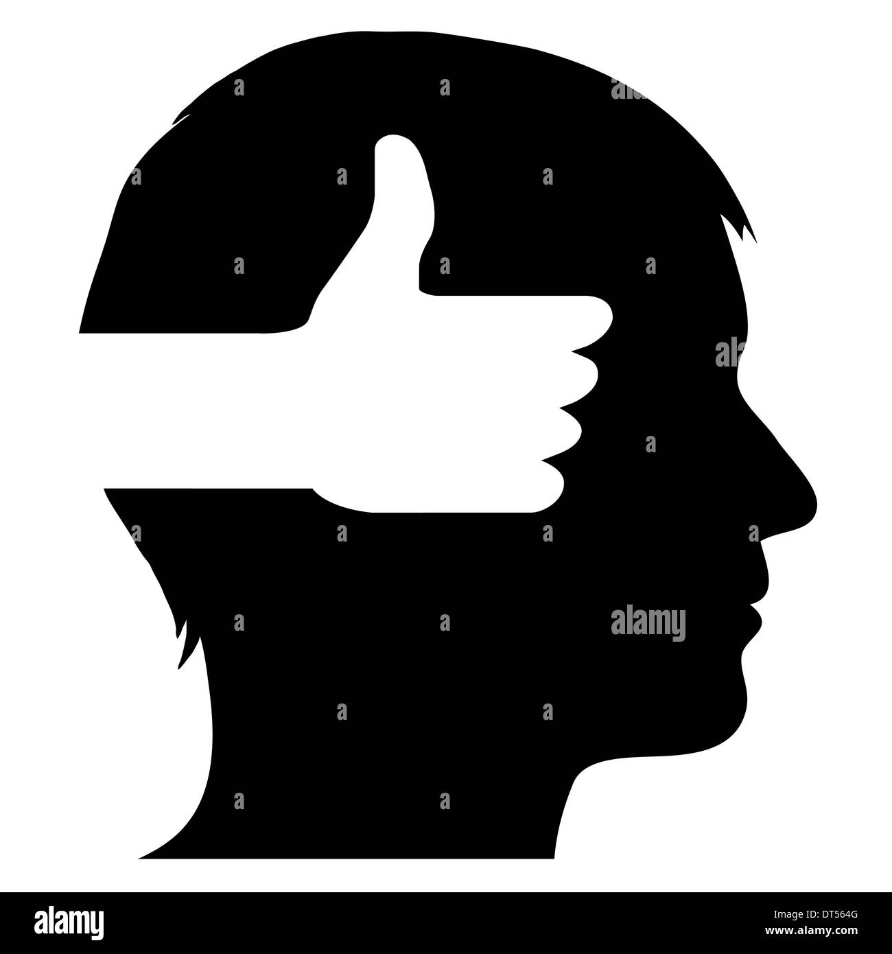 Man male head silhouette Black and White Stock Photos & Images - Alamy