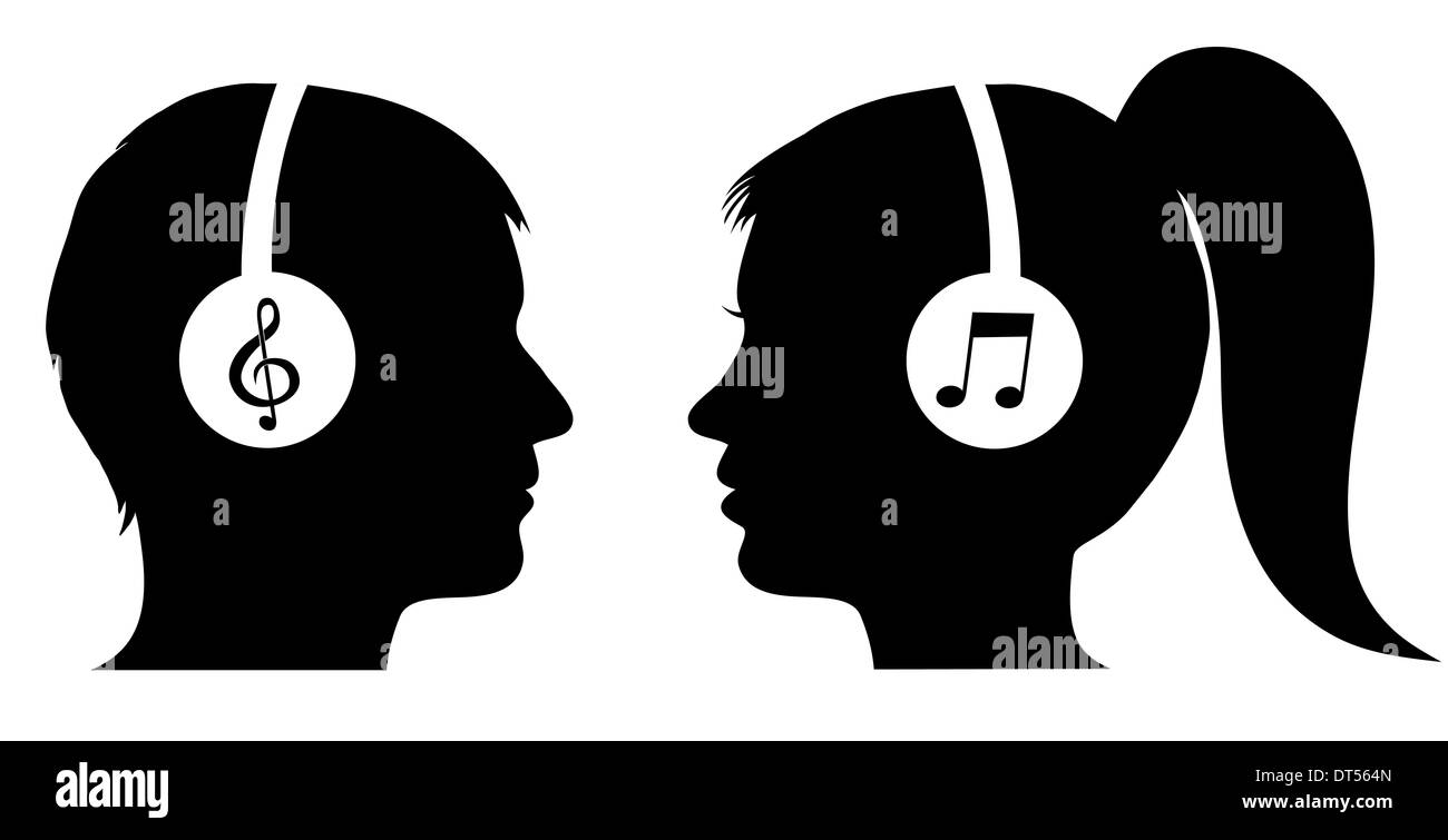 Woman head man Black and White Stock Photos & Images - Alamy