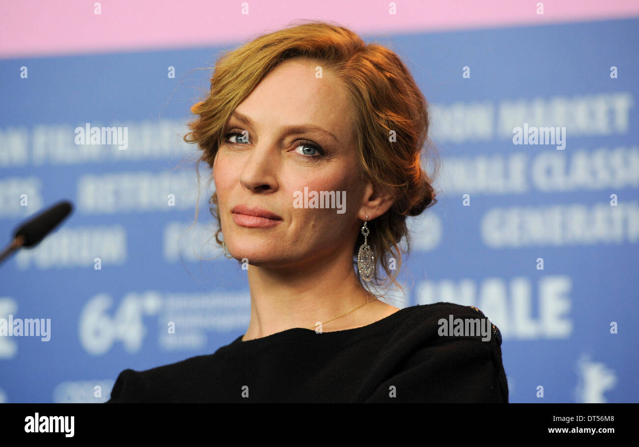 Berlin, Germany. 09th Feb, 2014. Actress Uma Thurmann attends the ...