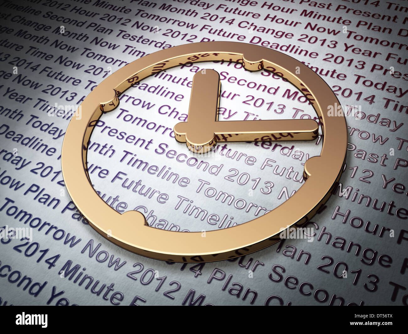 Timeline concept: Golden Clock on Time background Stock Photo - Alamy
