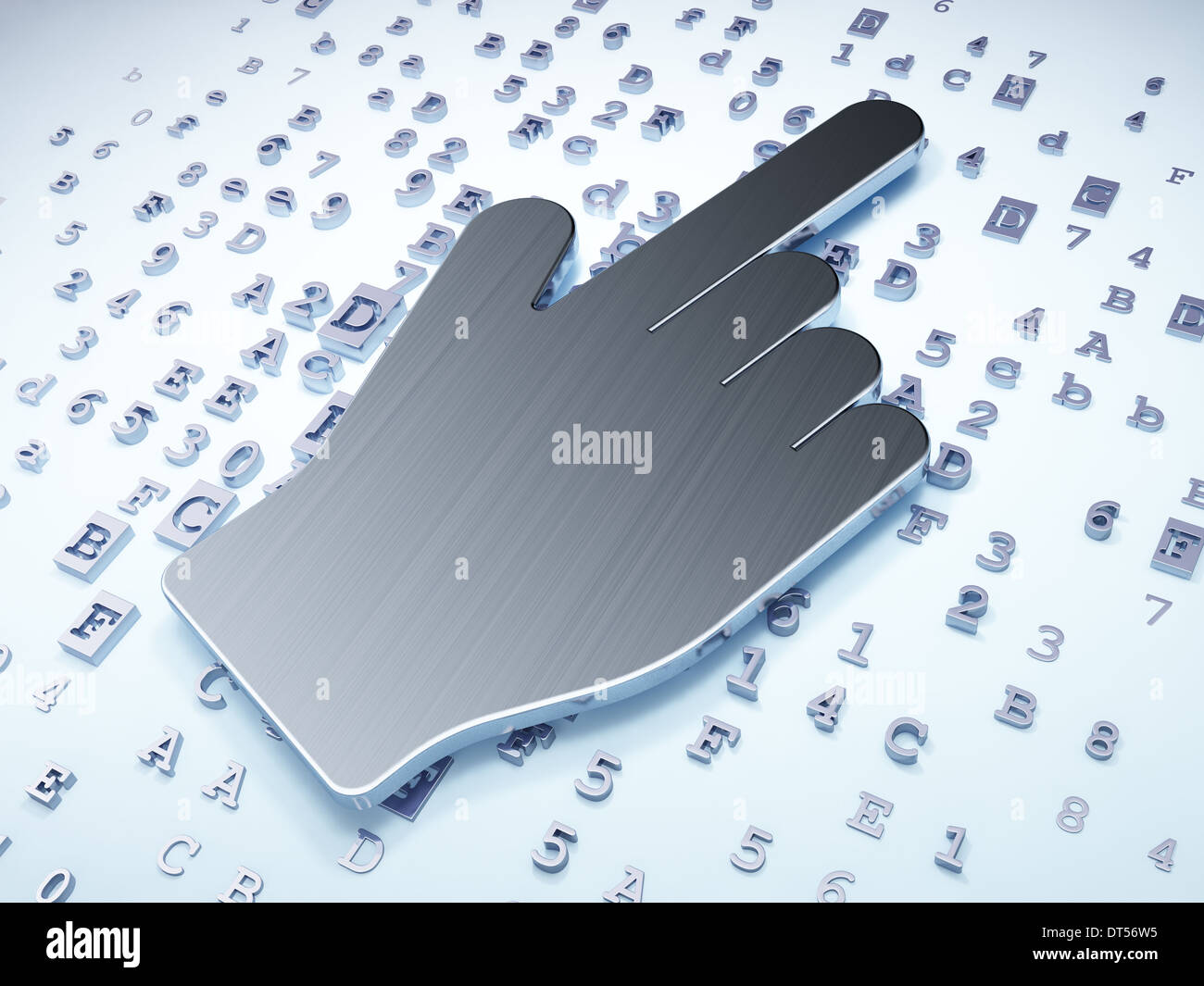Advertising concept: Silver Mouse Cursor on digital background Stock ...