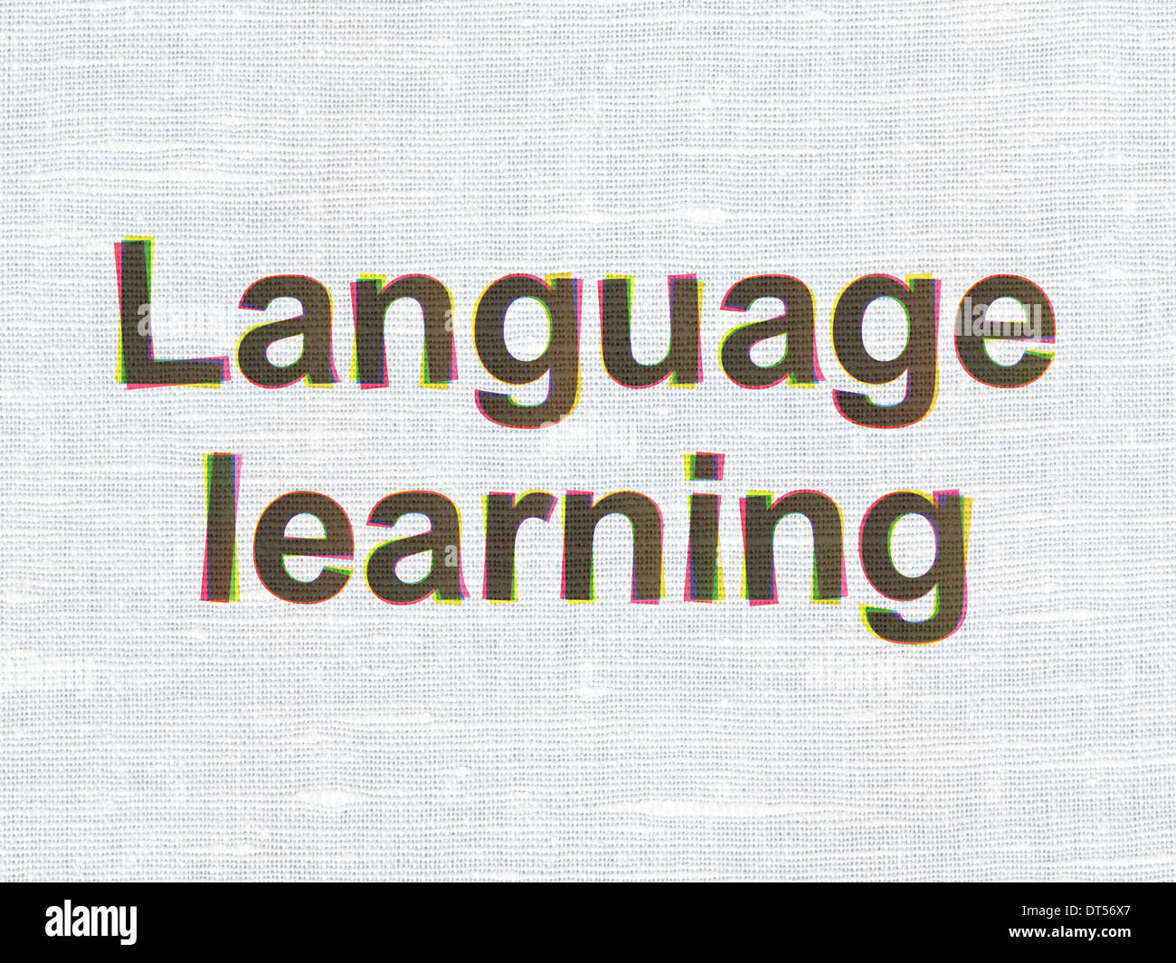 Education concept: Language Learning on fabric texture background Stock ...